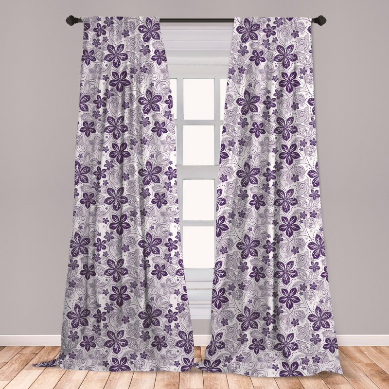East Urban Home Floral Room Darkening Rod Pocket Curtain Panels Wayfair